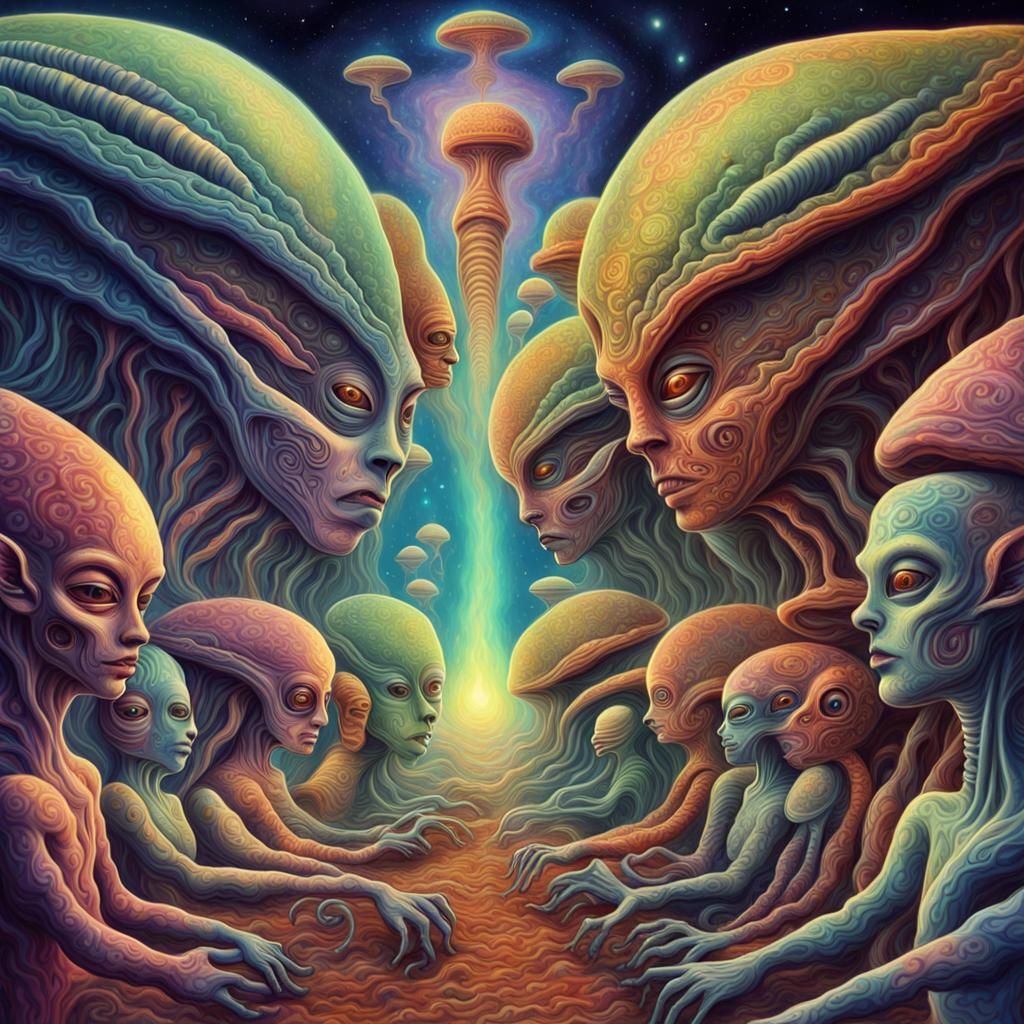 DMT Aliens - AI Generated Artwork - NightCafe Creator