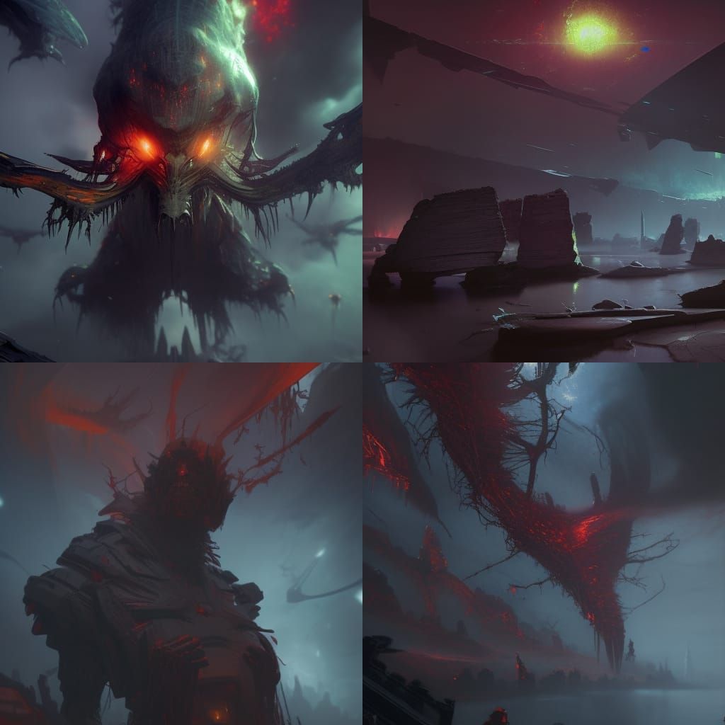 Nuclear Detonation, vibrant colors, highly detailed, alien world ...