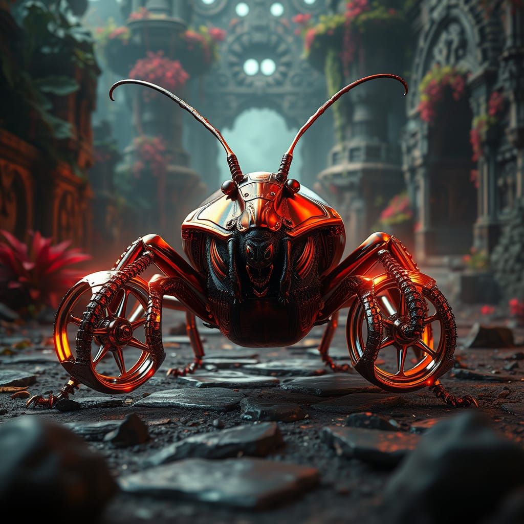 A cockroach With car wheels - Majestic Robot Cockroach Crims...