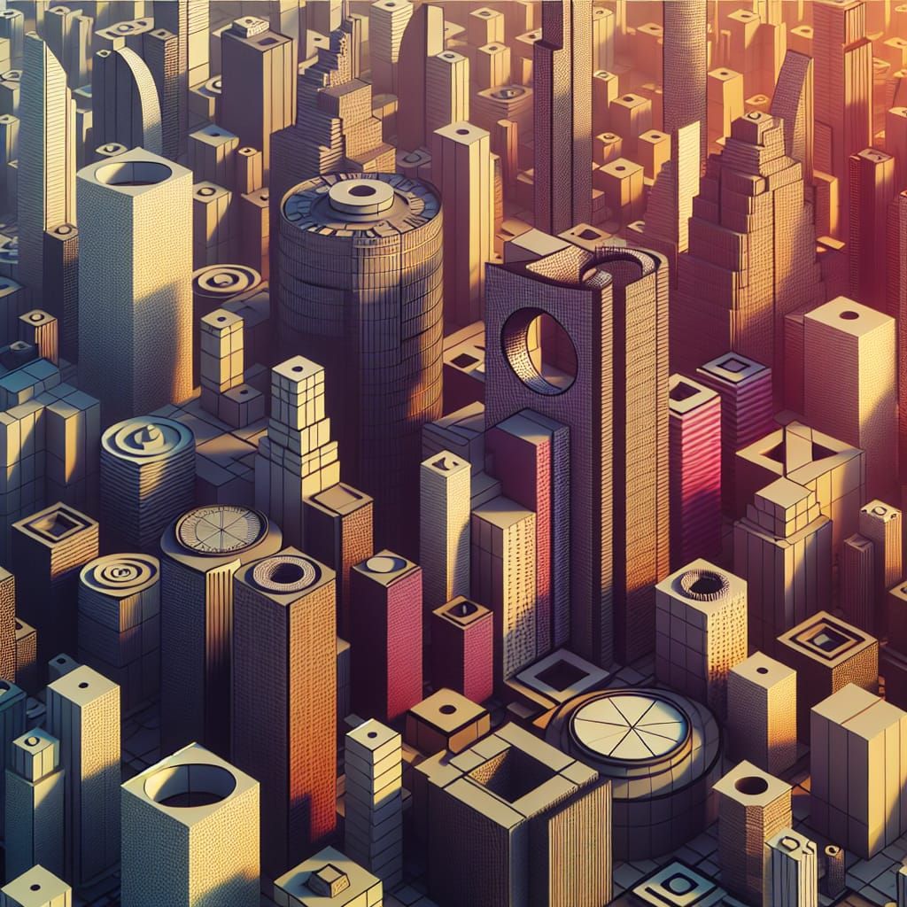 Math All Around Us, A city skyline featuring buildings with geometric ...