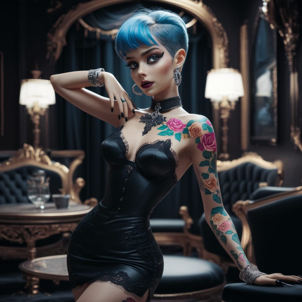 Glam gothic girl - AI Generated Artwork - NightCafe Creator