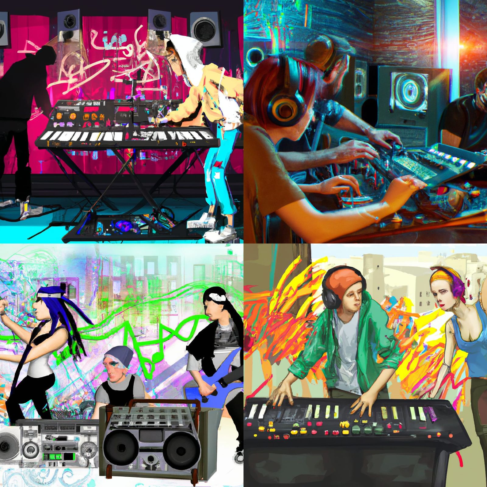 Coed indie band making music using Karplus-Strong synthesis ...