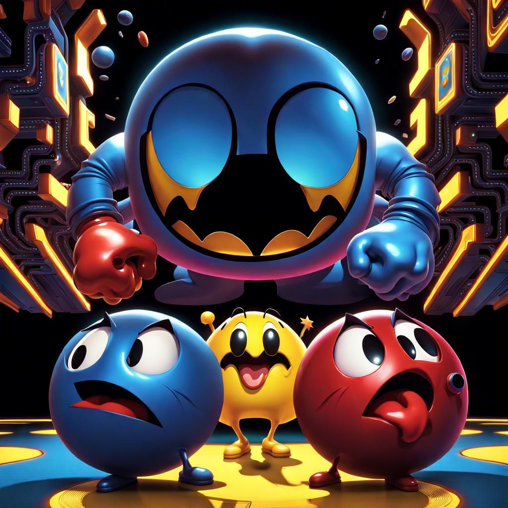 Picture perfect animation 16k: (Pac-Man game character 2.5) headed ...