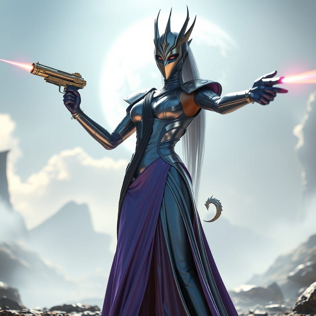 The Queen of Outer Space - Galactic Queen in Futuristic Gown...