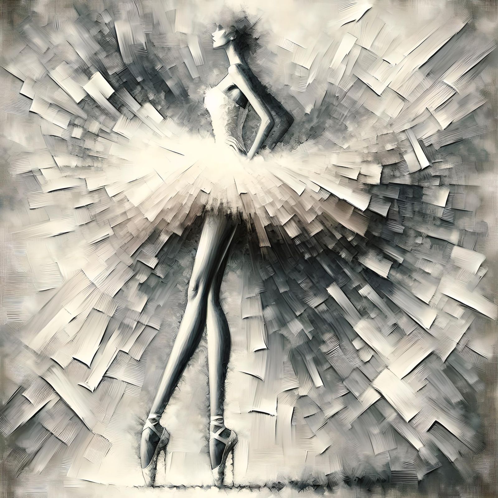 Fashion Art: Woman Figure in a Tutu Dress - AI Generated Artwork ...