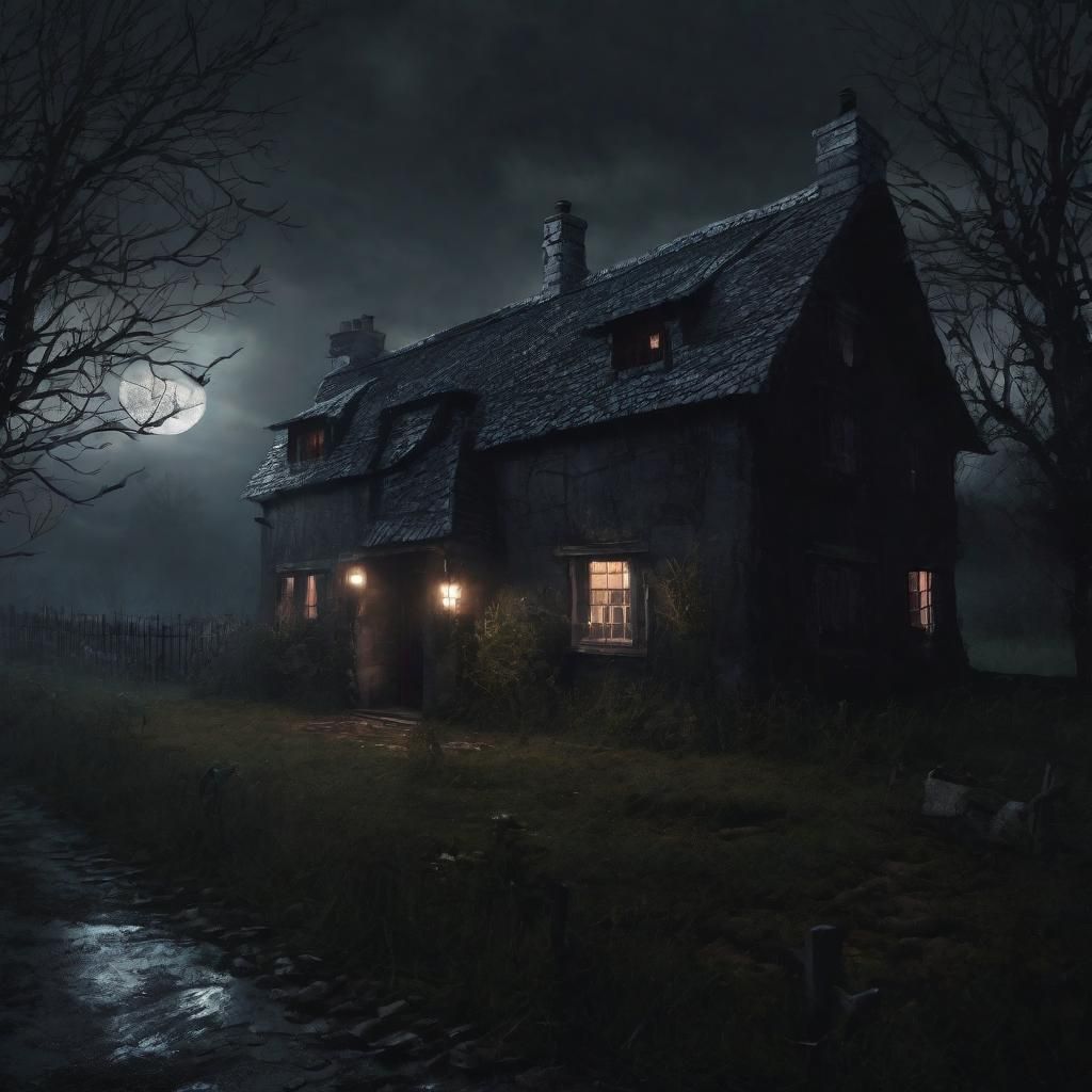 A Dark and Evil Haunted Countryside Cottage - AI Generated Artwork ...