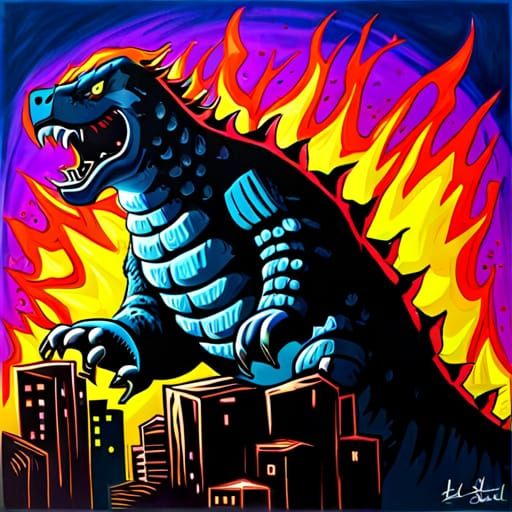 Halloween Godzilla by BL8ant - AI Generated Artwork - NightCafe Creator