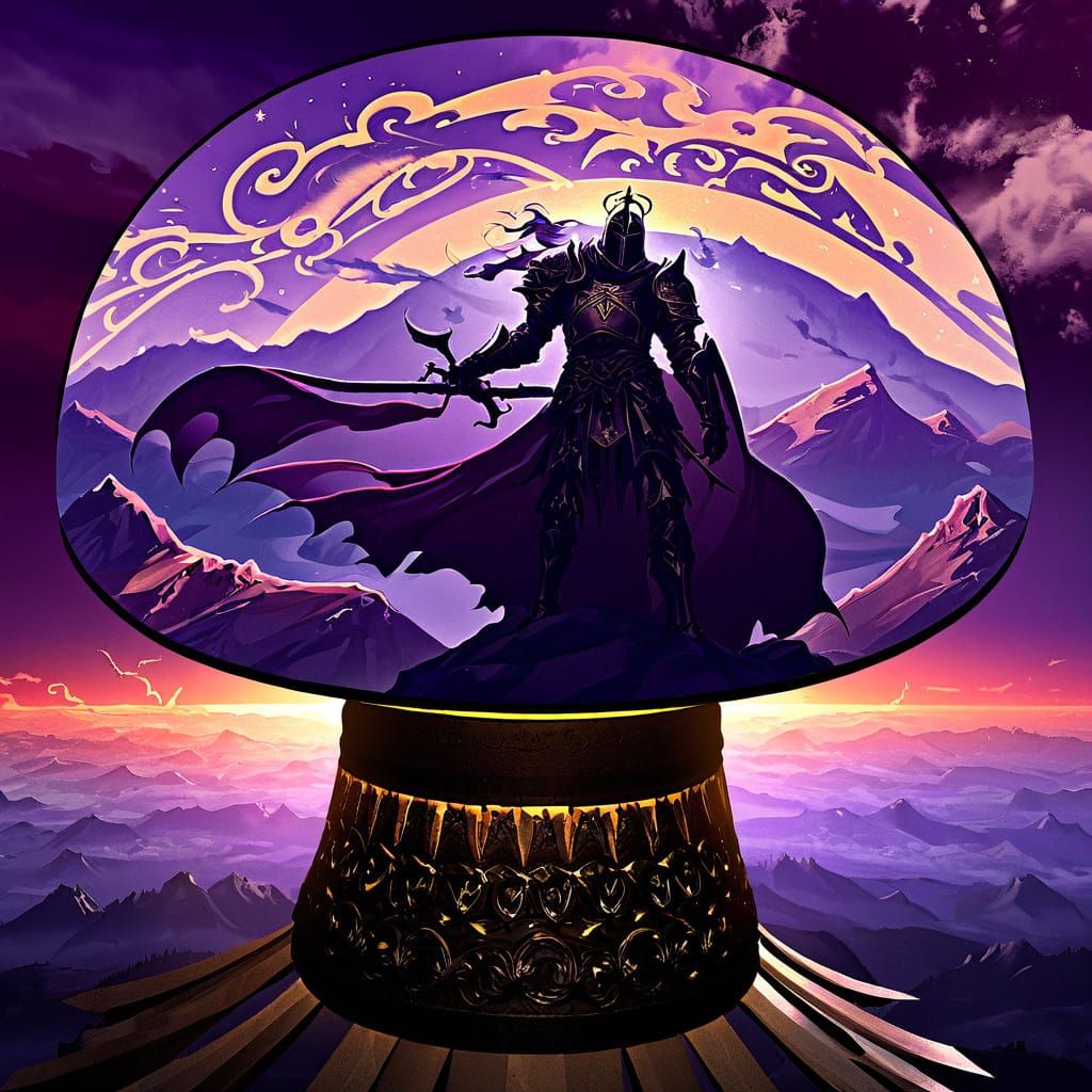 Obsidian Knight Reigns Over Dark Fantasy Realm - AI Art