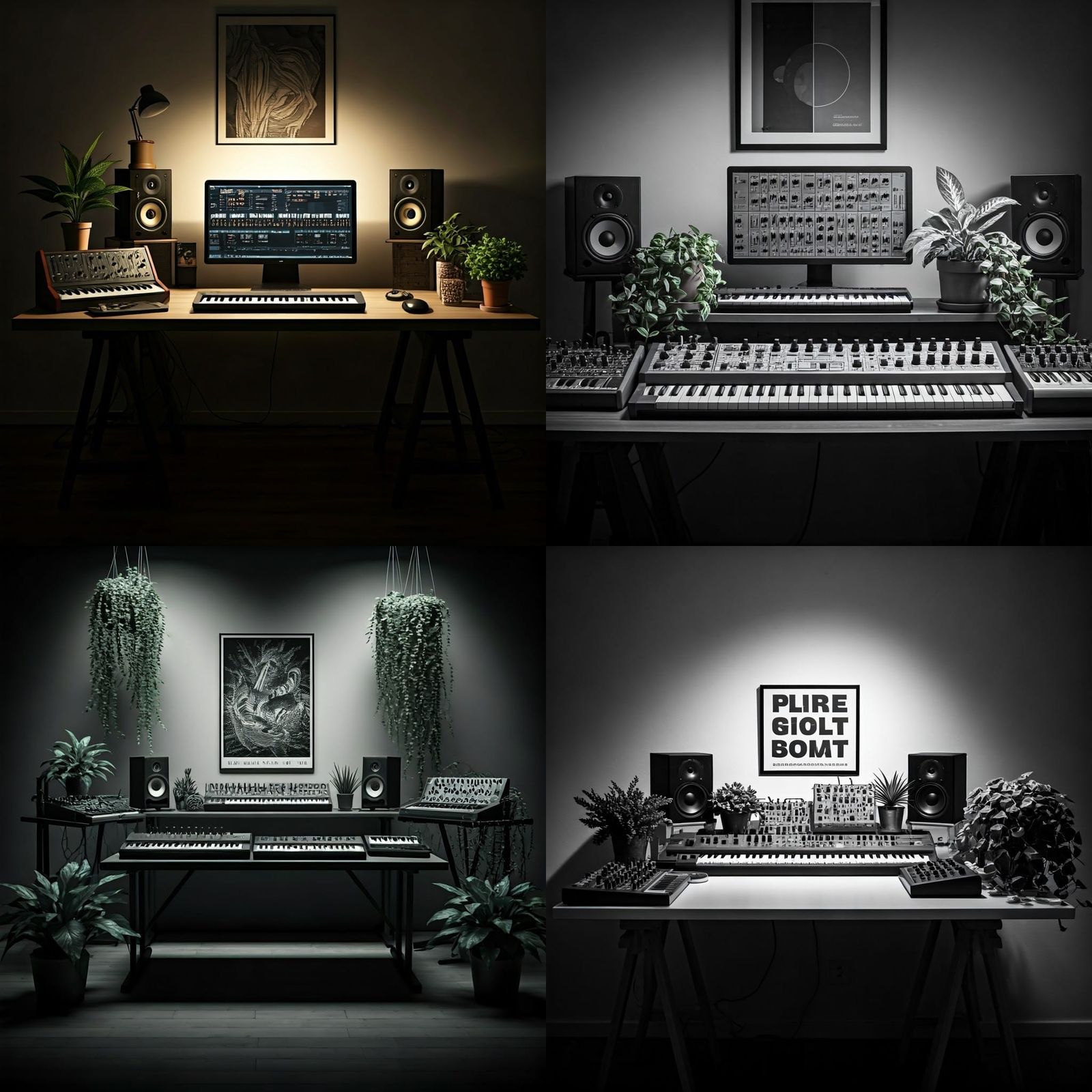 Dramatic light, shadow, minimal design poster on the wal...