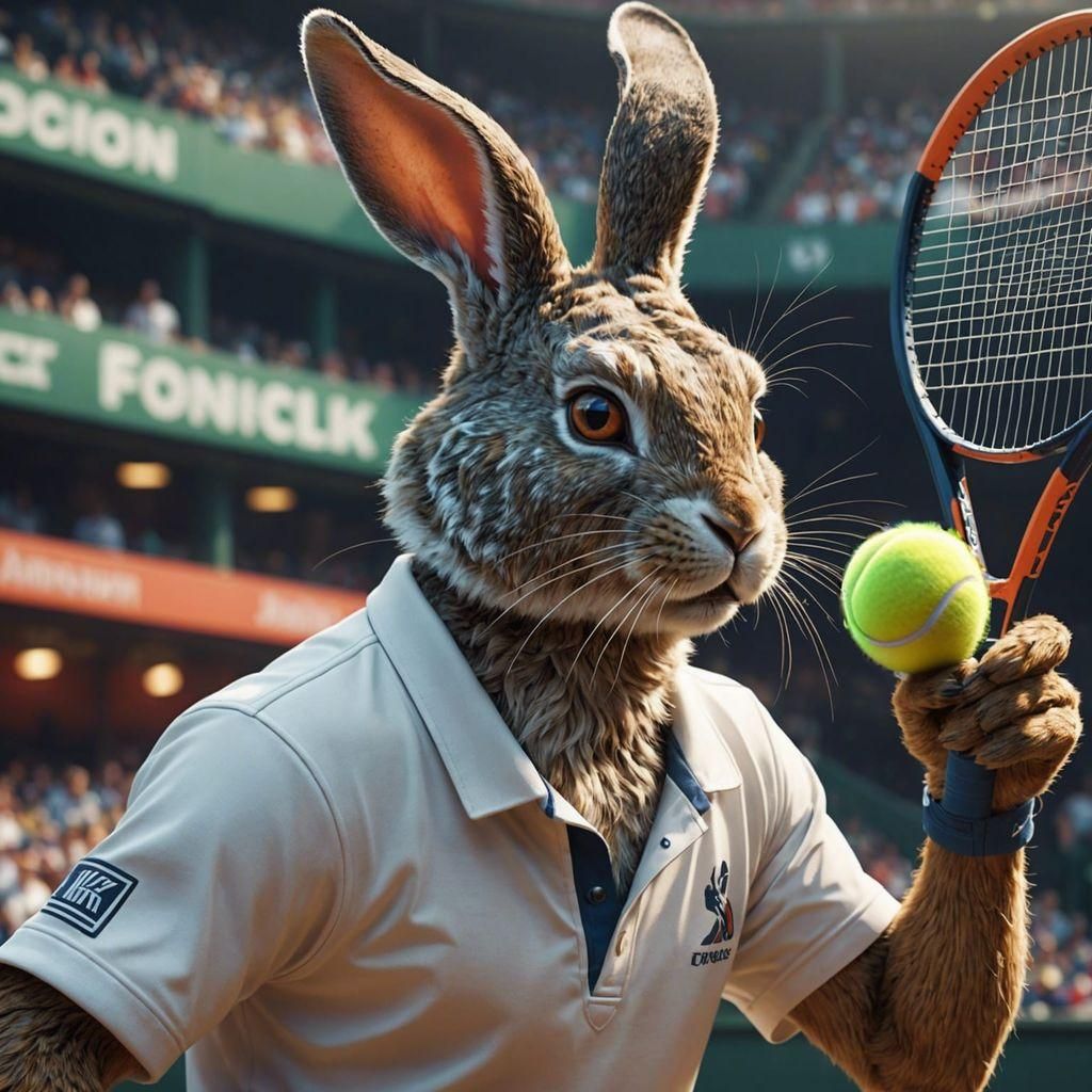 Rabbit Mak as a tennis player (Stable Core + SDXL1.0 fix) - AI Generated Artwork - NightCafe Creator