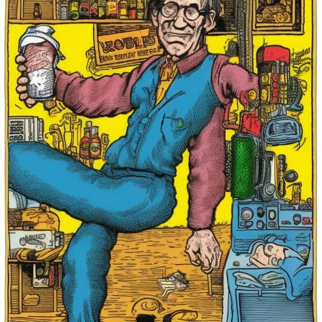 Joe six pack by Robert Crumb - AI Generated Artwork - NightCafe Creator