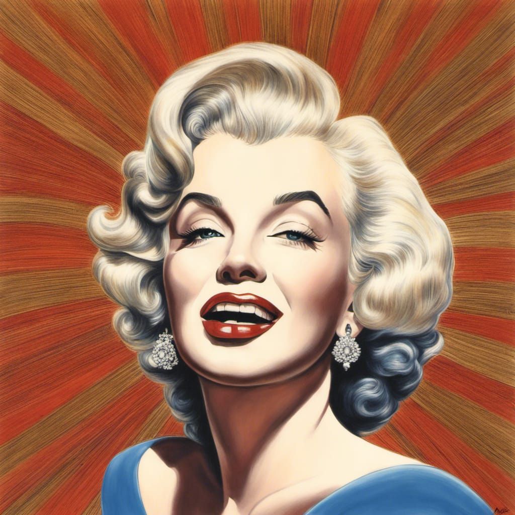 Marilyn Monroe, colored pencil illustration, caricature by mort drucker ...
