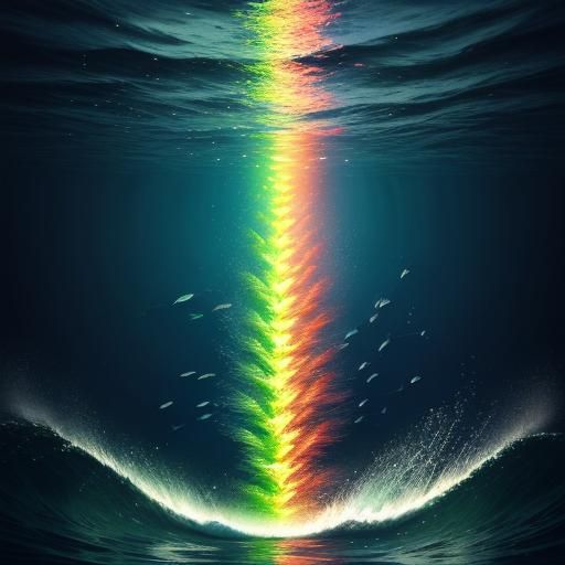 Hyperrealistic image of a school of fantastic Japanese fish ...