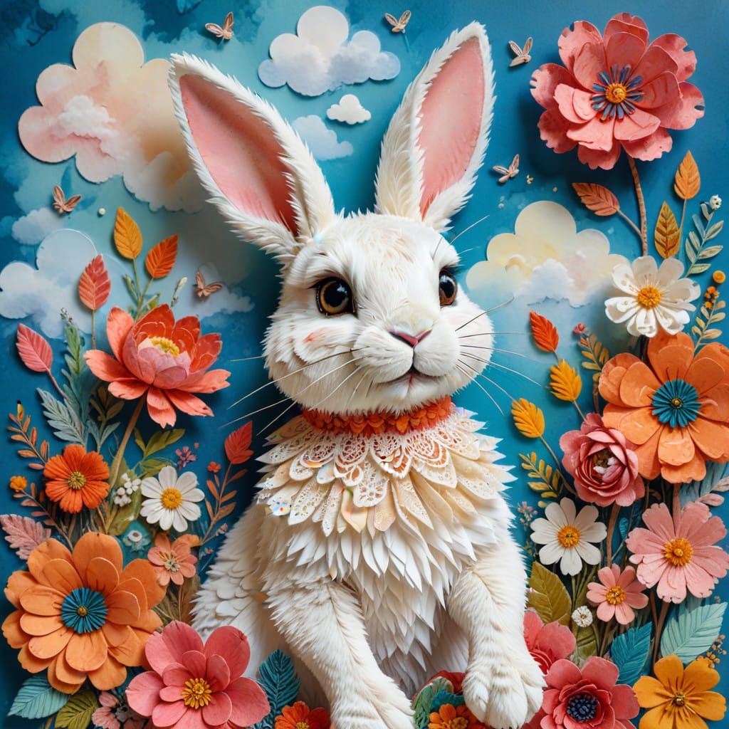 White Rabbit Collage - White Rabbit Collage