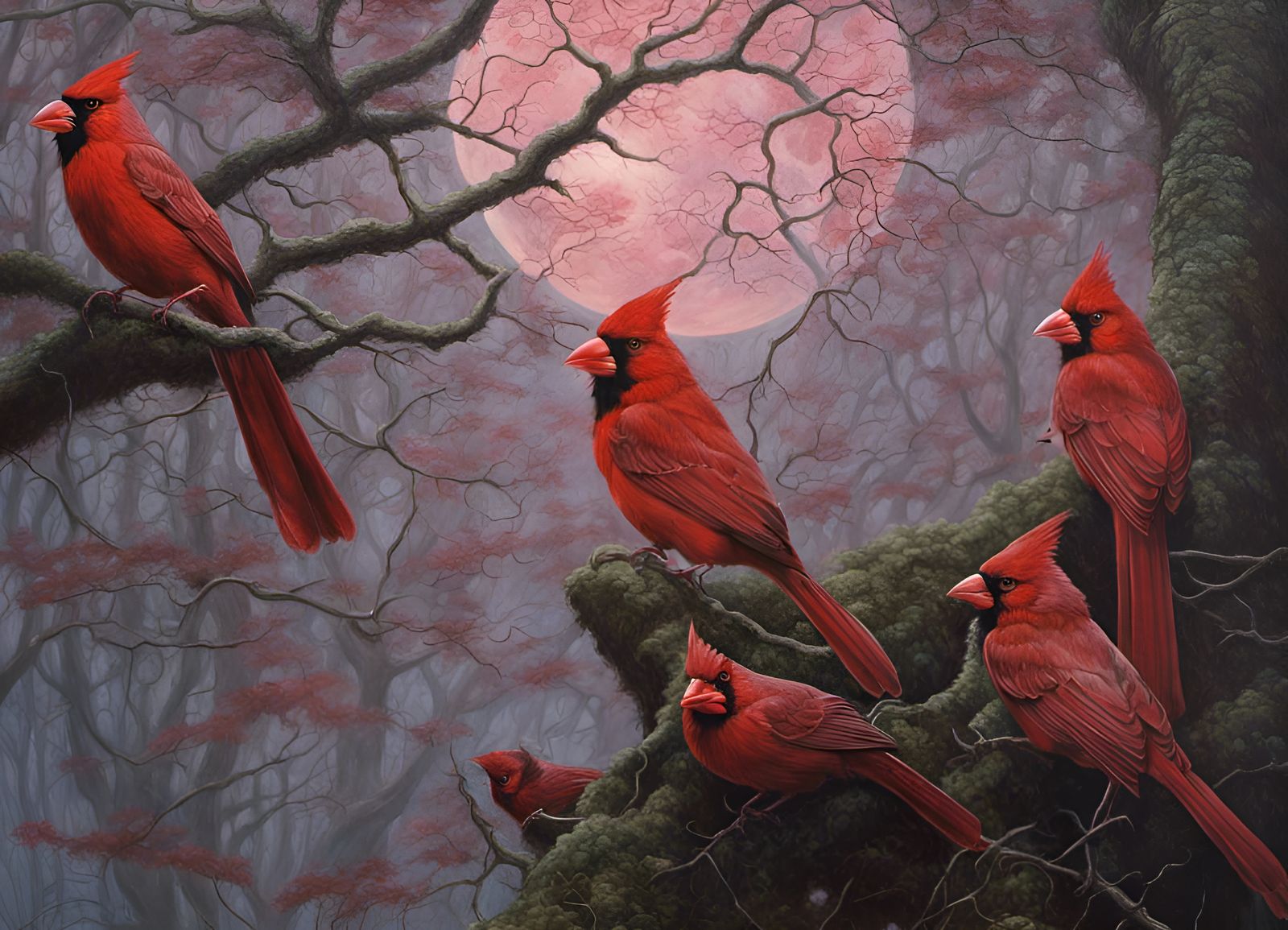 Cardinal Beauties - AI Generated Artwork - NightCafe Creator