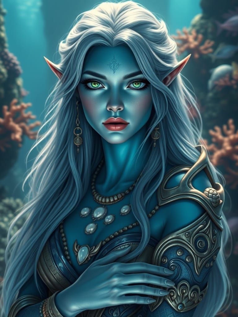 Dargonesti sea elf I - Stunning Dargonesti Sea Elf Woman wit...