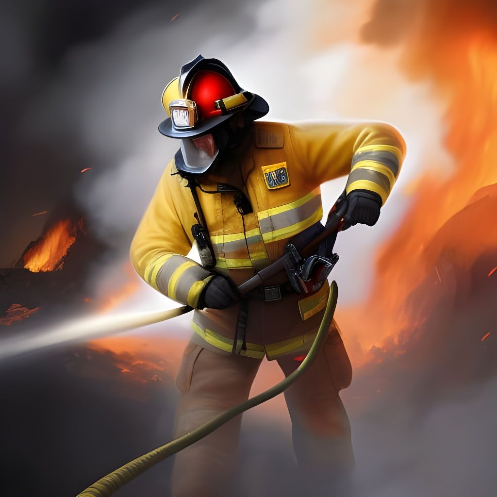 Firefighter in action - AI Generated Artwork - NightCafe Creator