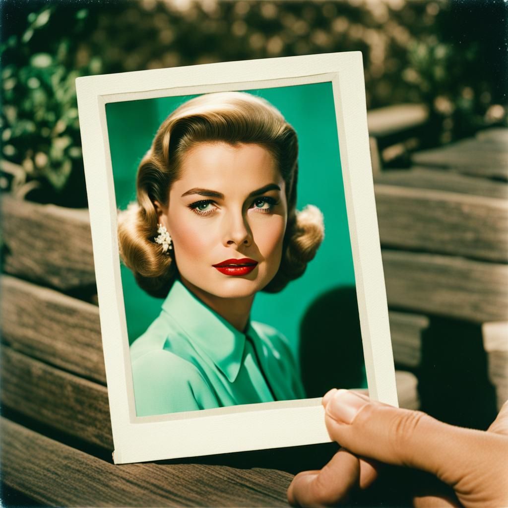 holding a vintage Photo of Grace Kelly - AI Generated Artwork ...