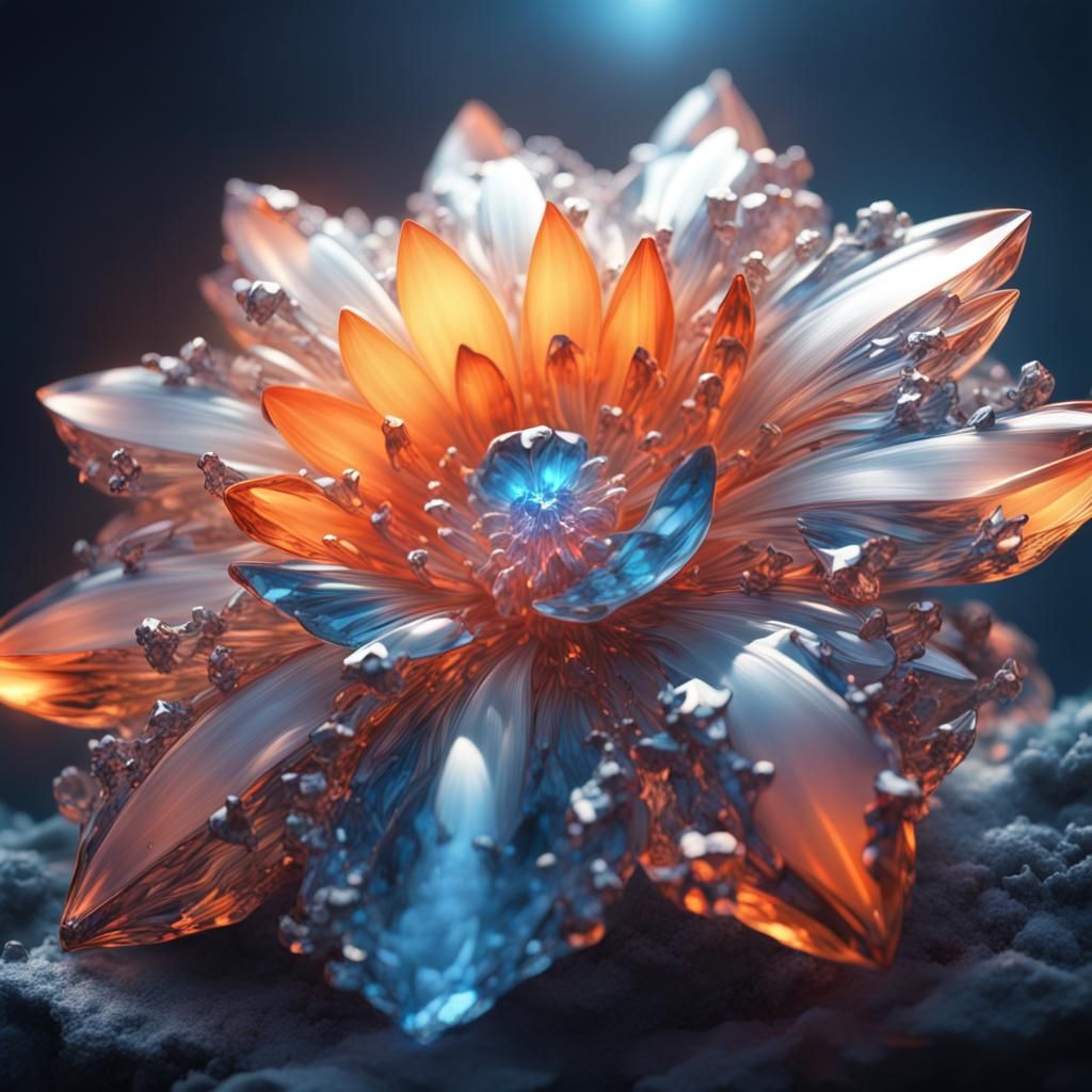 Crystal Flower - AI Generated Artwork - NightCafe Creator