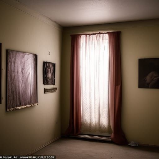 Picture a room with distorted proportions, the walls are at a strange ...