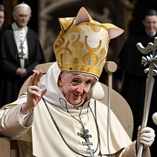 The Pope with Cat Ears - AI Generated Artwork - NightCafe Creator