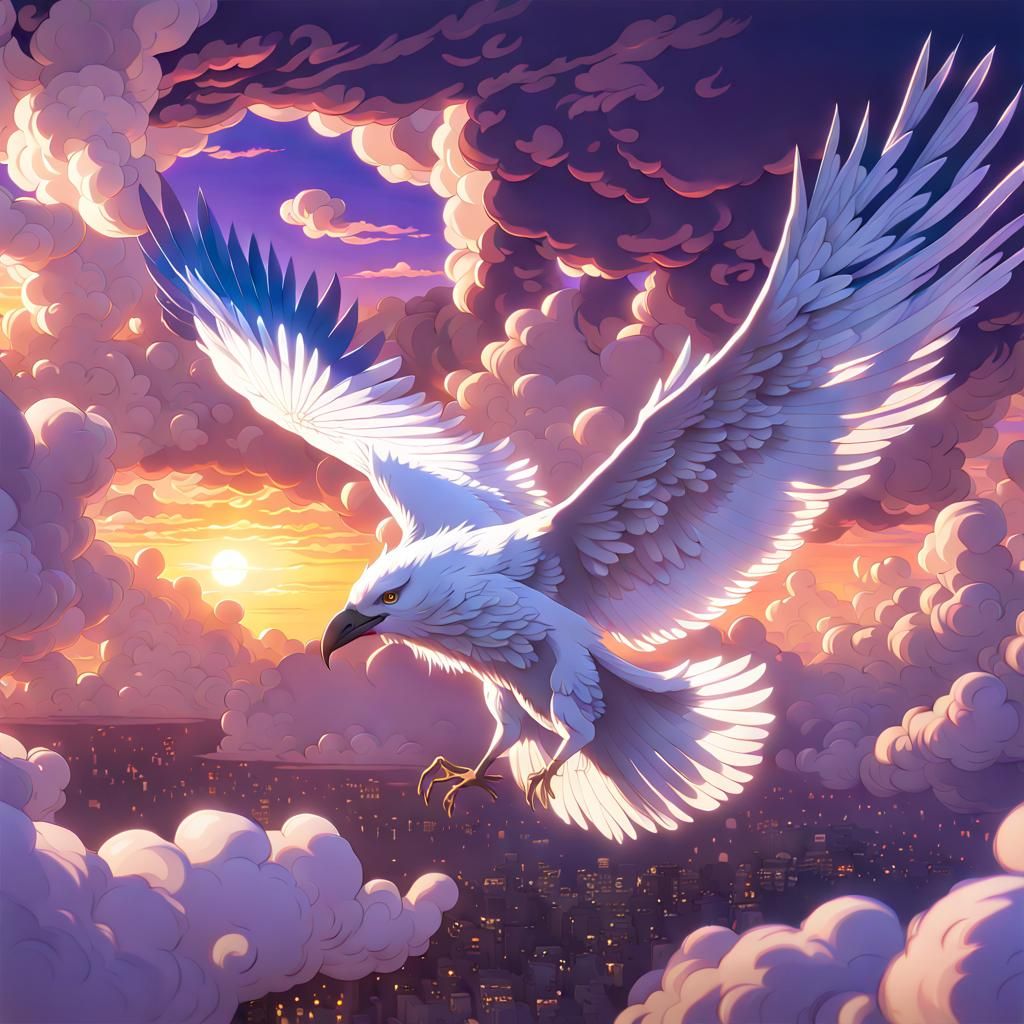 spirit raven flying in the sky - AI Generated Artwork - NightCafe Creator