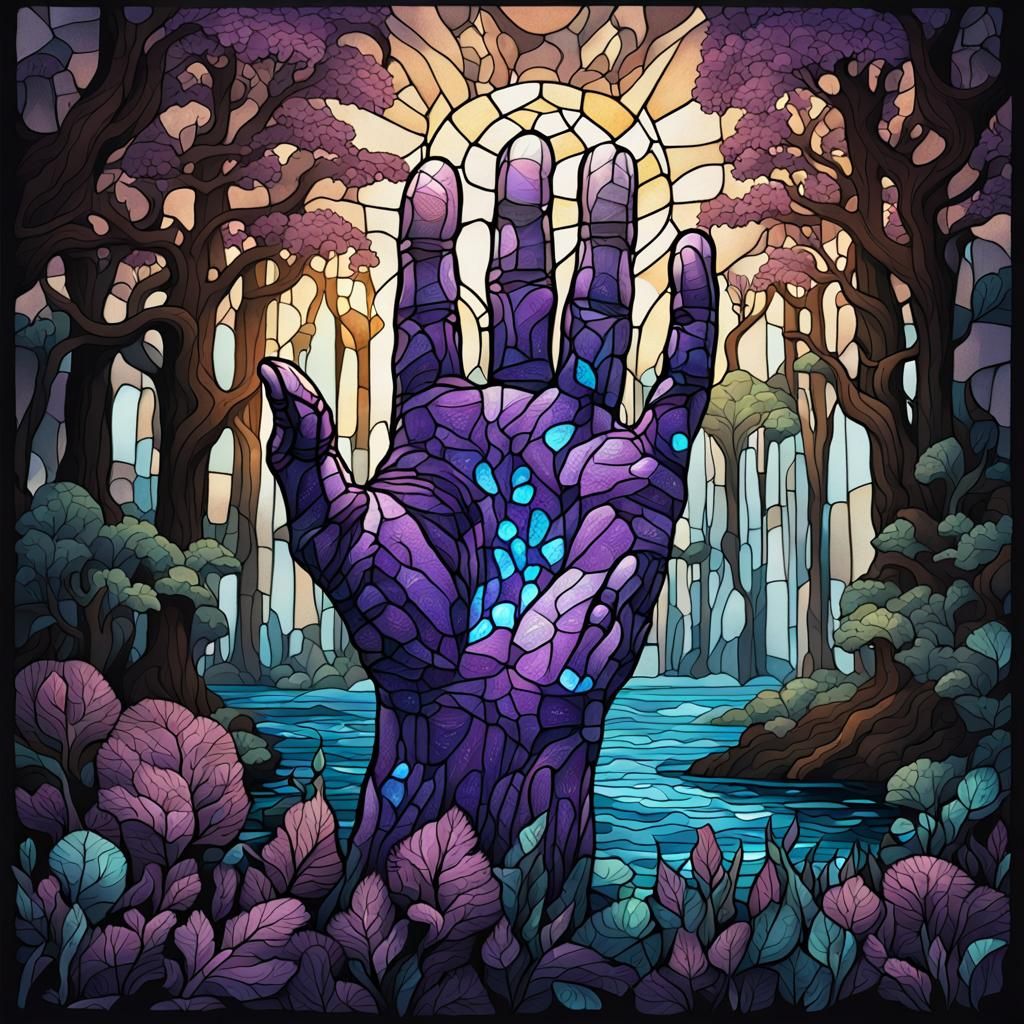 Glass Hand Rising - AI Generated Artwork - NightCafe Creator