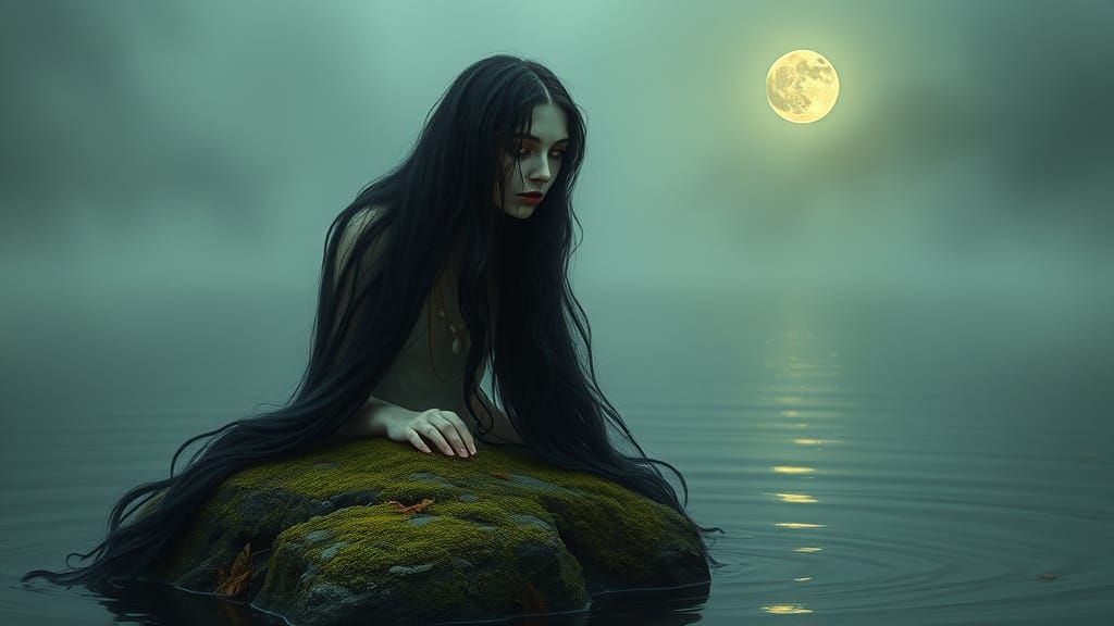 Rusalka's Elegy: A Haunting Slavic Legend - AI Art