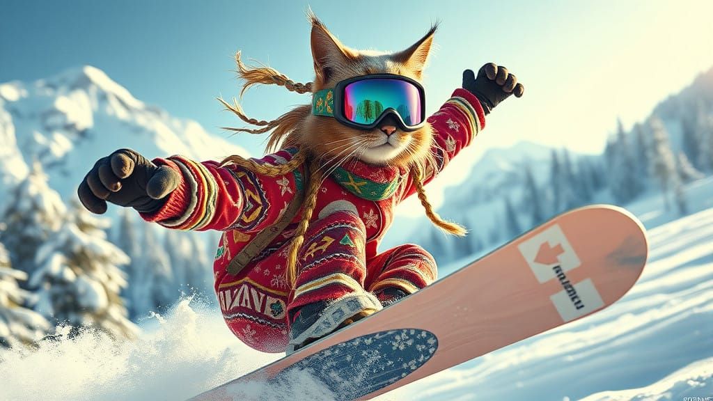 Cat on Snowboard - Cat on Snowboard