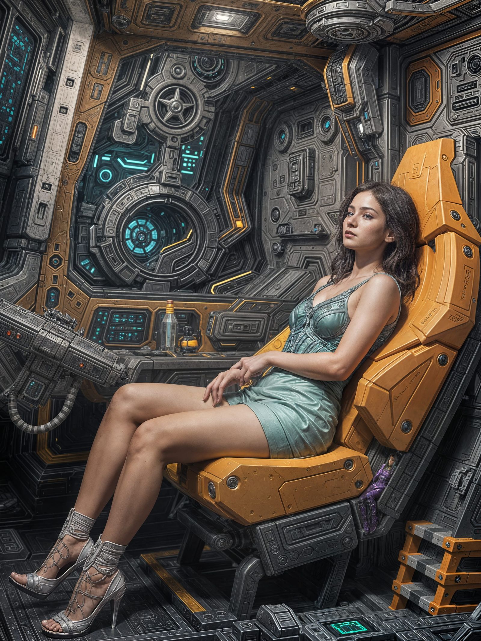 Futuristic Girl in Interstellar Oasis - AI Art