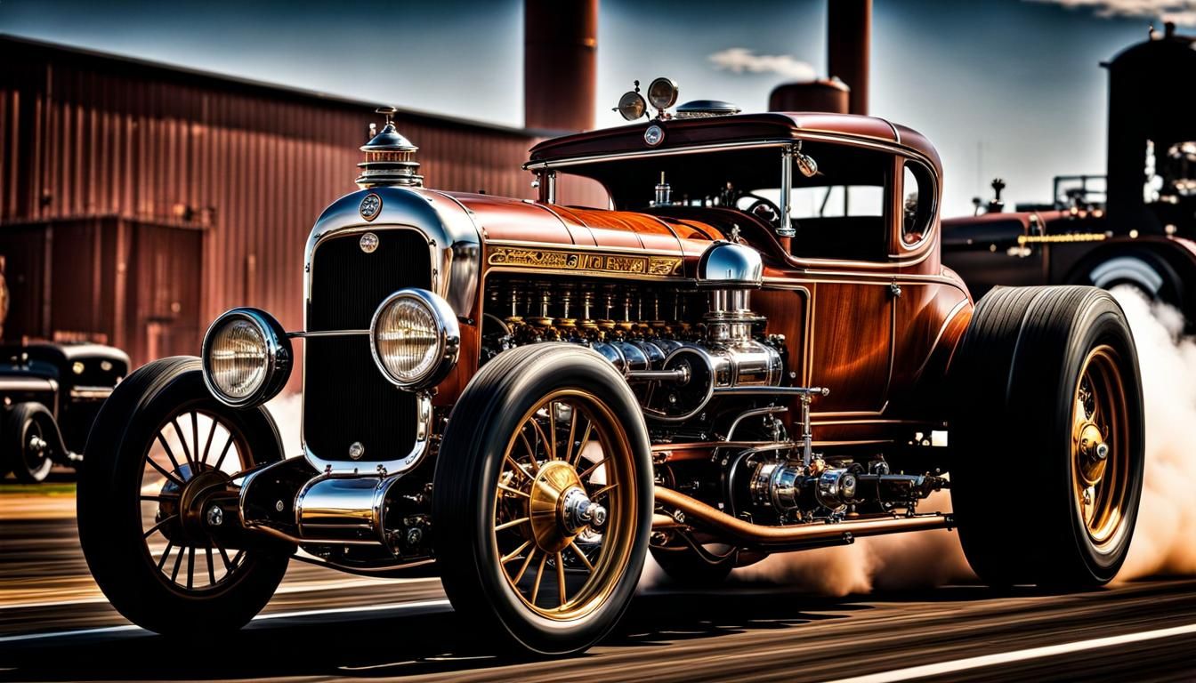 Steampunk Drag Racer - AI Generated Artwork - NightCafe Creator