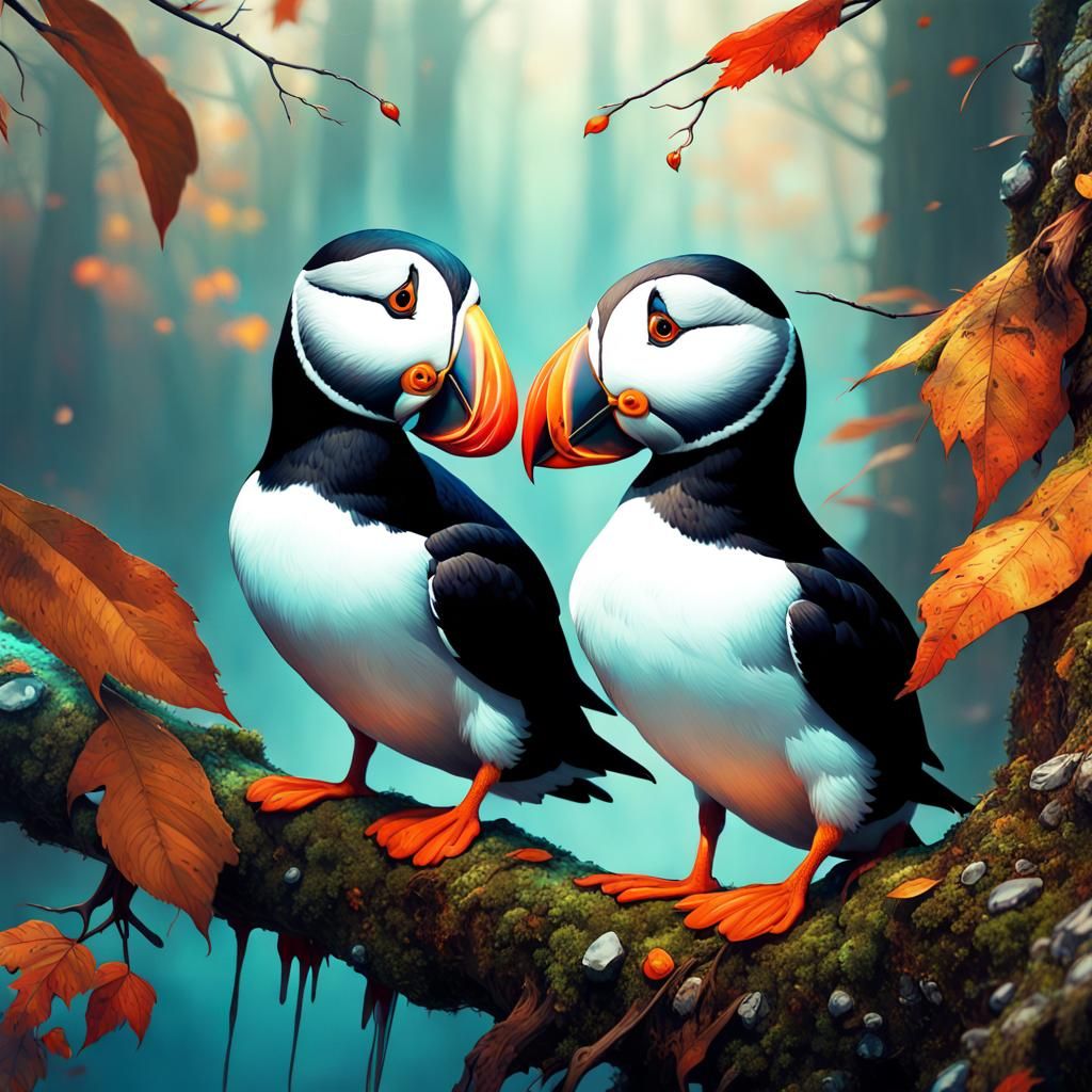 cute ATLANTIC PUFFINS - AI Generated Artwork - NightCafe Creator
