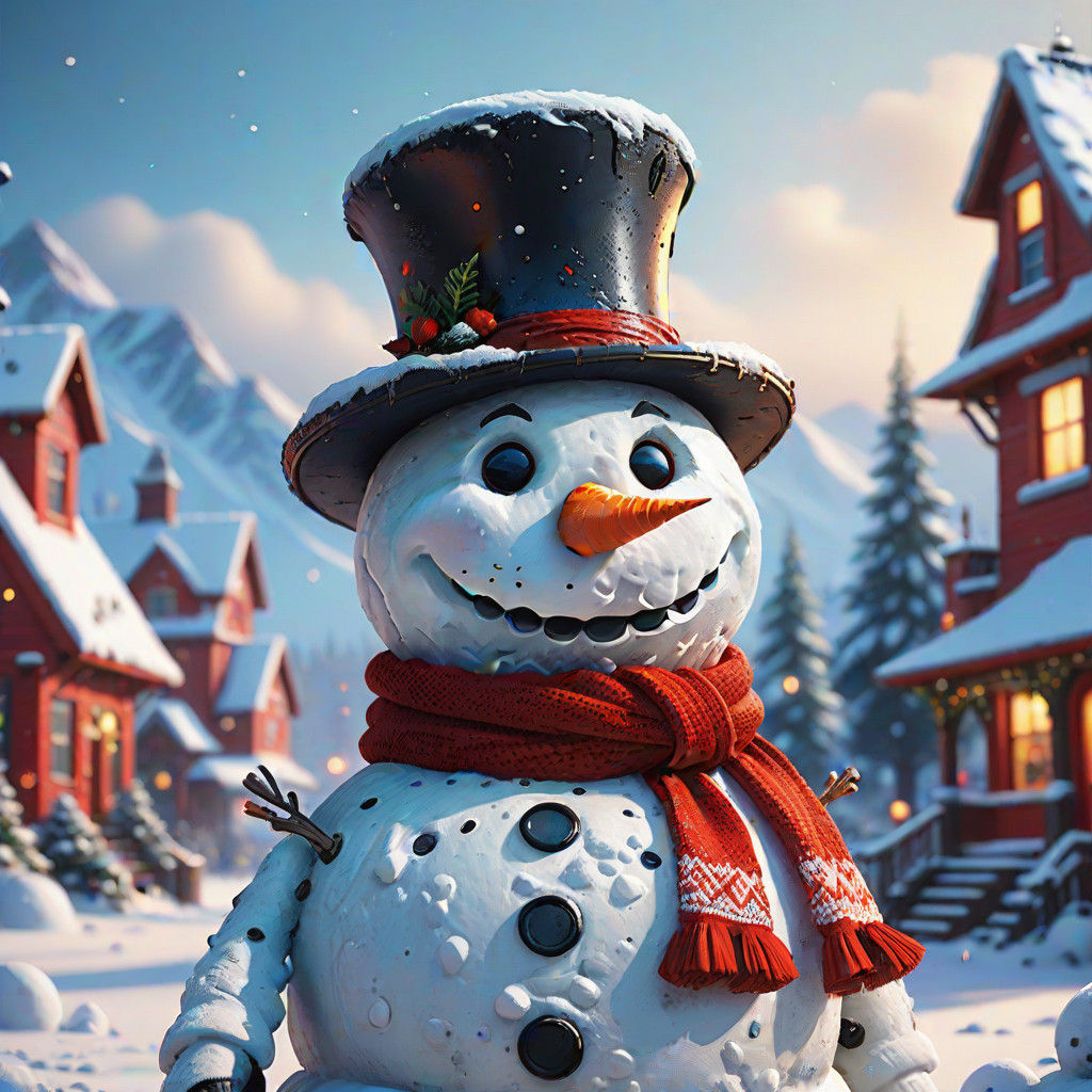 SNOWMAN 15 - Surrealistic Winter Wonderland in Vibrant Holid...