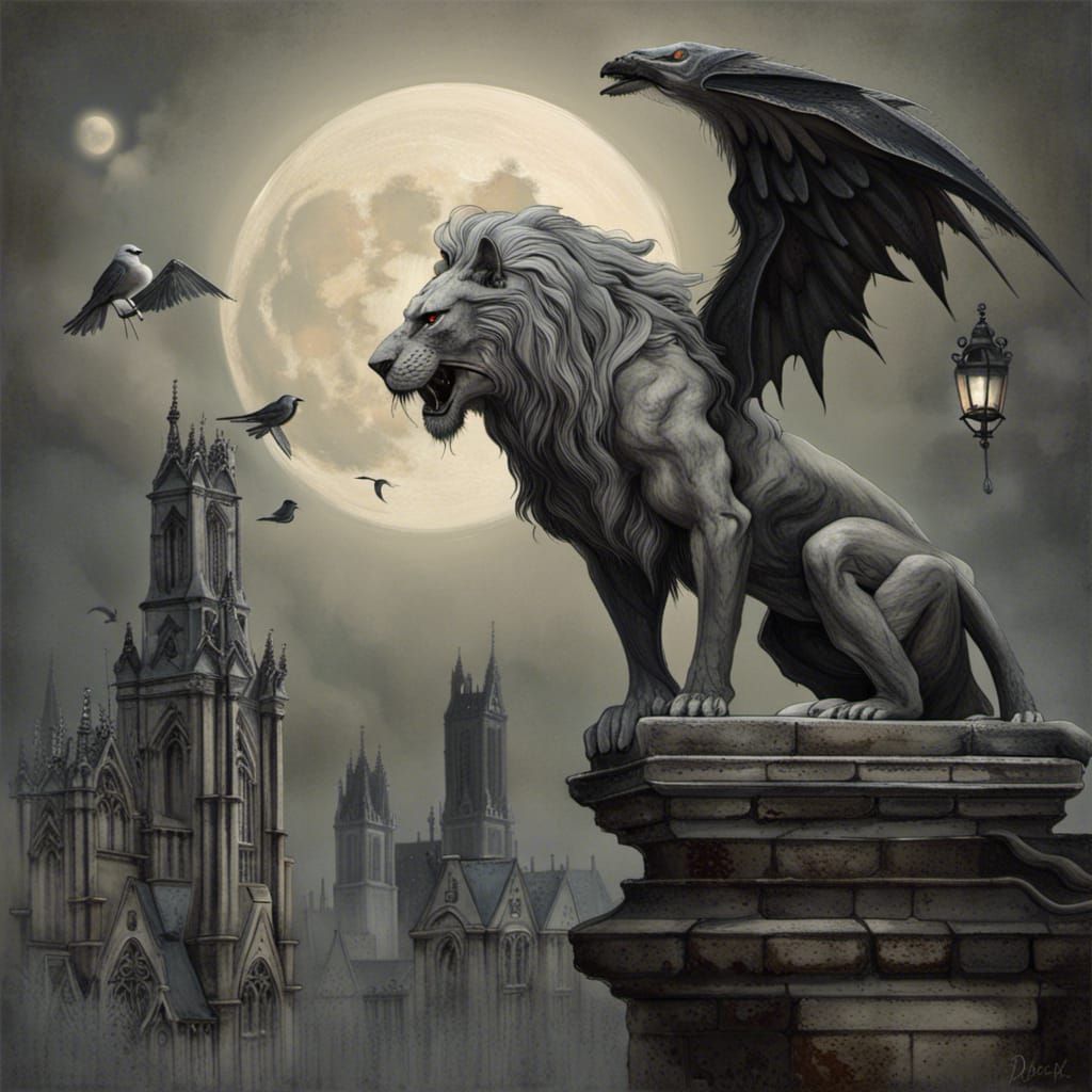 Gothic Cathedral-Lion Guarding~*~ - AI Generated Artwork - NightCafe ...