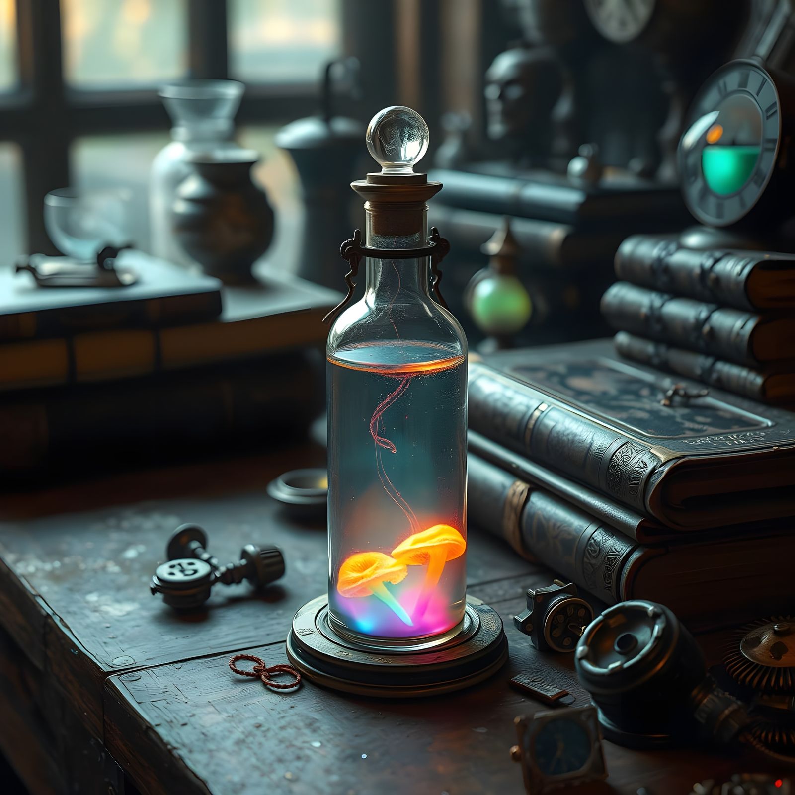 The potion! 🍄 - Ethereal Vial in Cyberpunk Futurism
