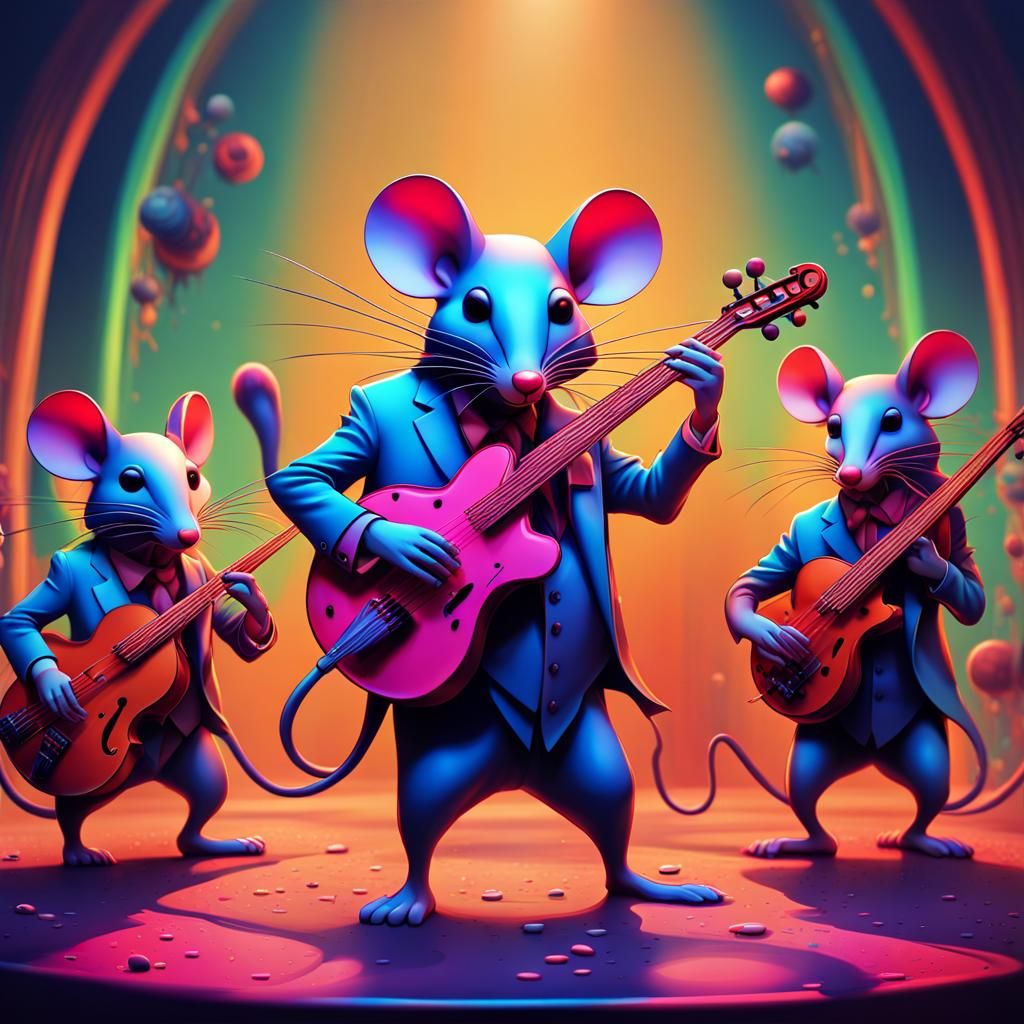 Mouses playing instruments - AI Generated Artwork - NightCafe Creator