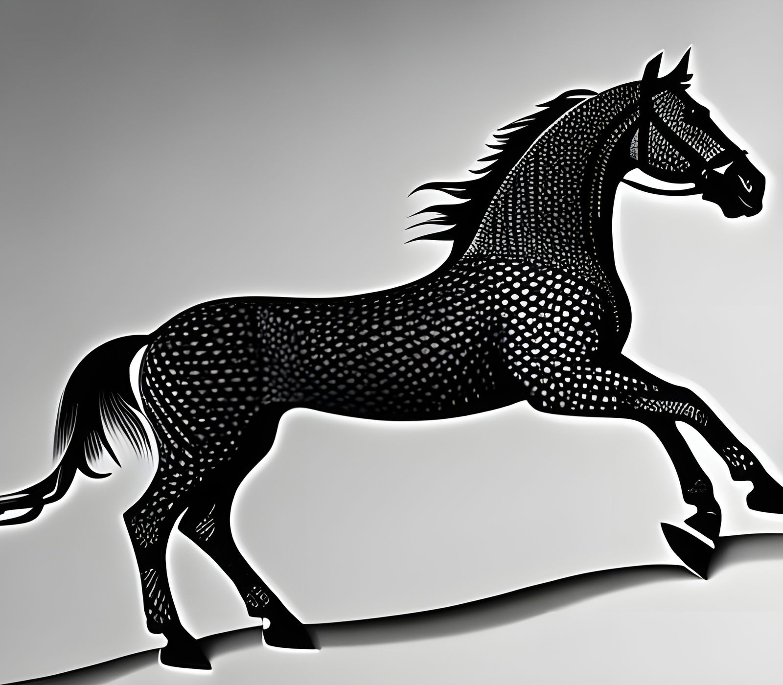 The Horse, Line Art - Gothic Horse in Intricate Line Art