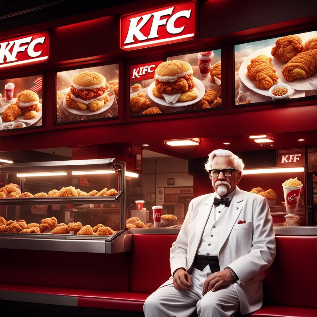 colonel sanders at a kfc - AI Generated Artwork - NightCafe Creator