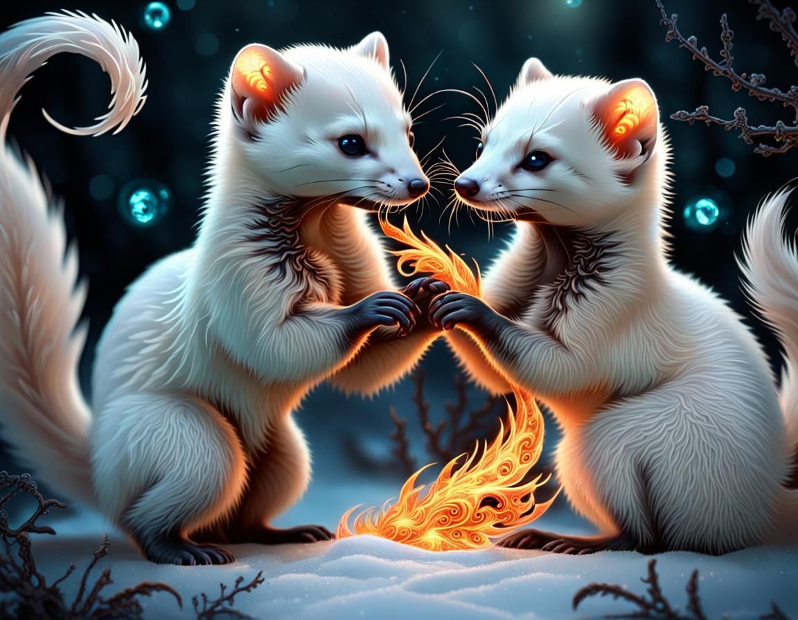 fire ferrets - AI Generated Artwork - NightCafe Creator