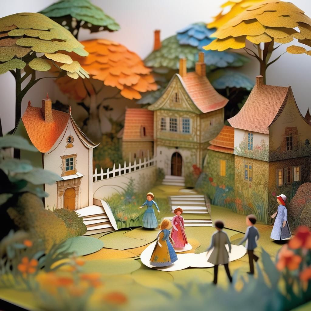 papercut scenery - AI Generated Artwork - NightCafe Creator