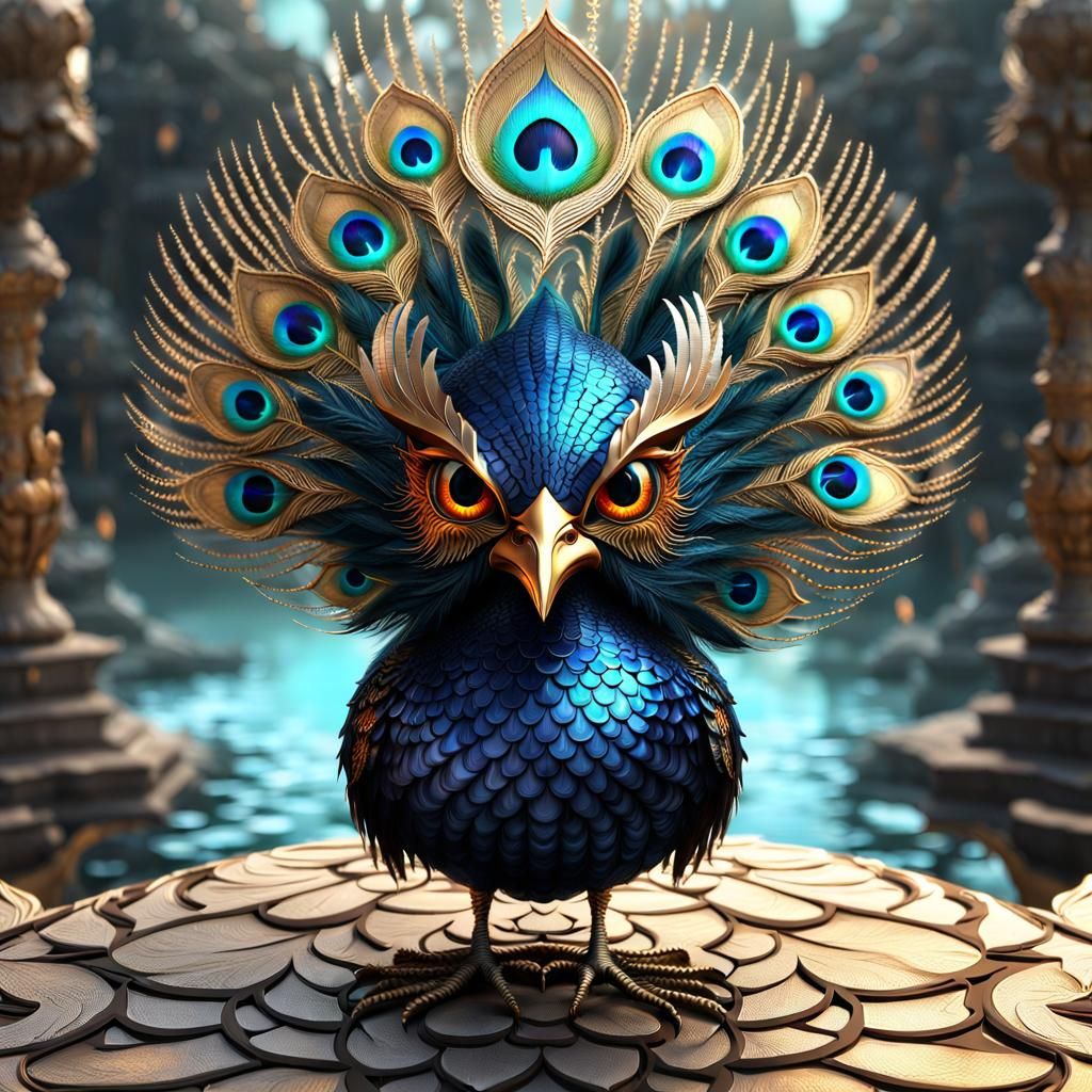 Devil Peacock 04 - AI Generated Artwork - NightCafe Creator