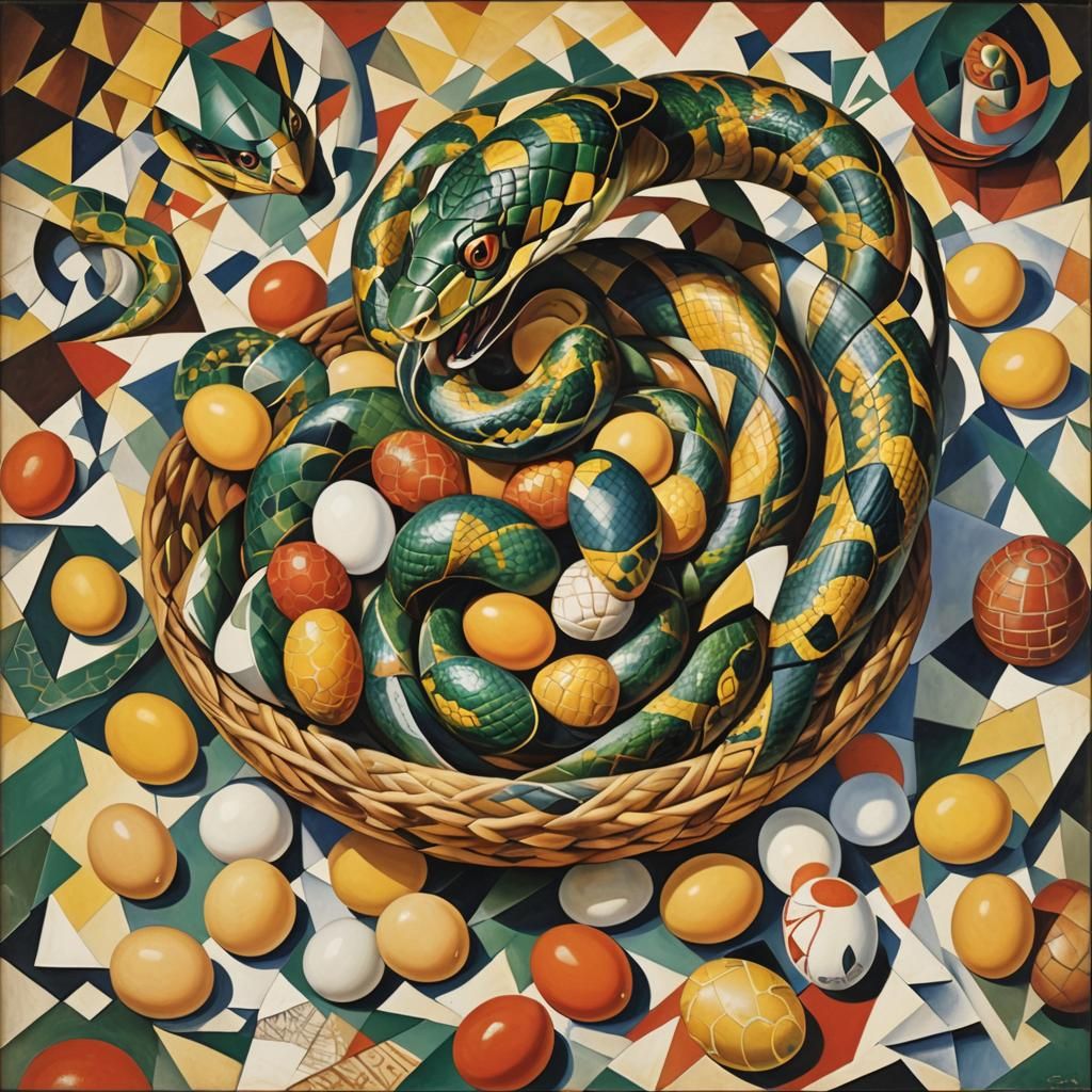 Snake Basket - AI Generated Artwork - NightCafe Creator