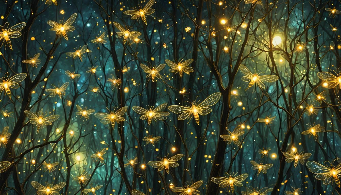 Fireflies - AI Generated Artwork - NightCafe Creator