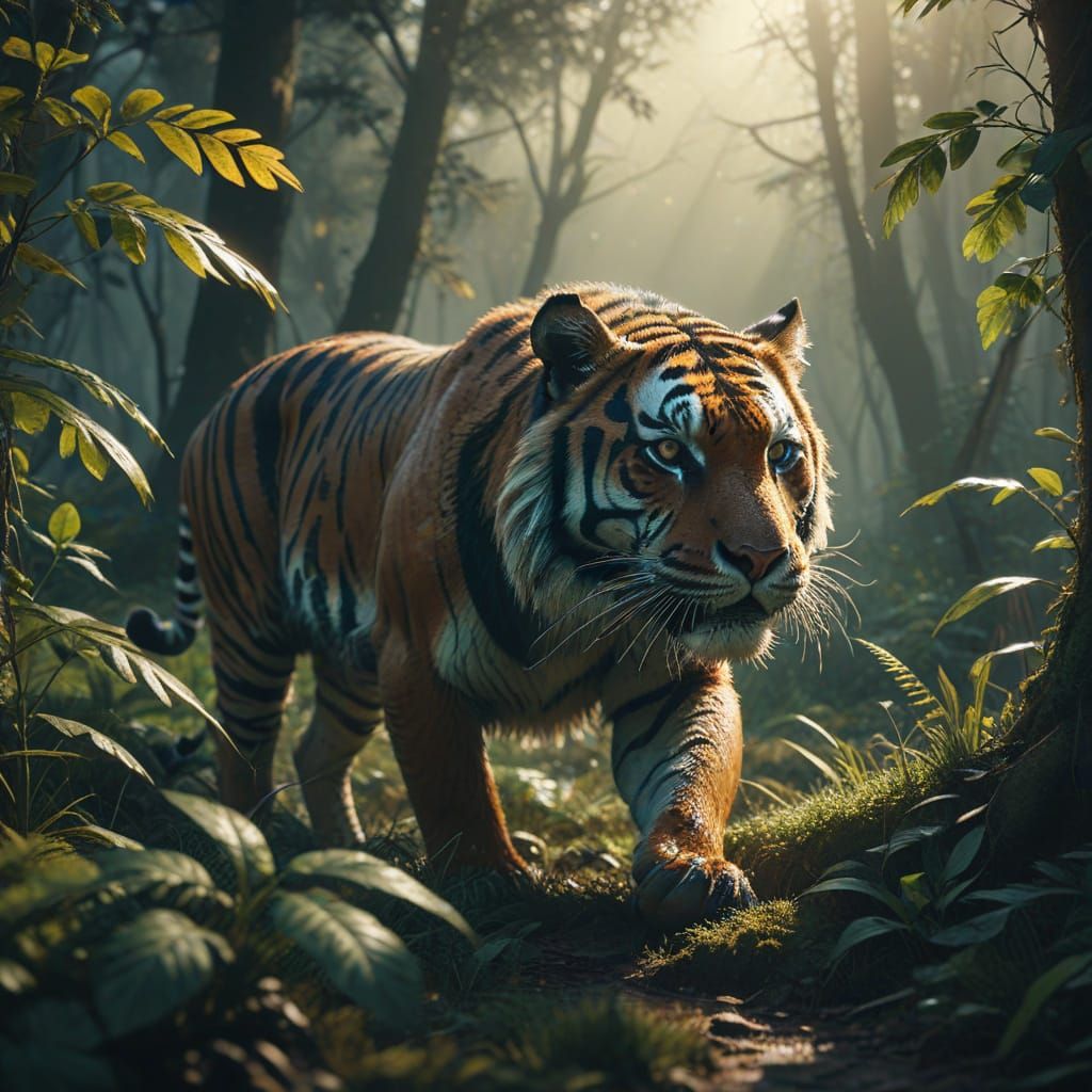 Wild Tiger Stalking Her prey. - Wild Tiger Stalking Her...