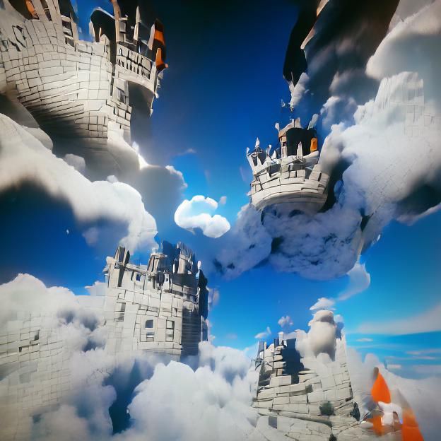 The floating castles reaching the clouds - AI Generated Artwork - NightCafe Creator