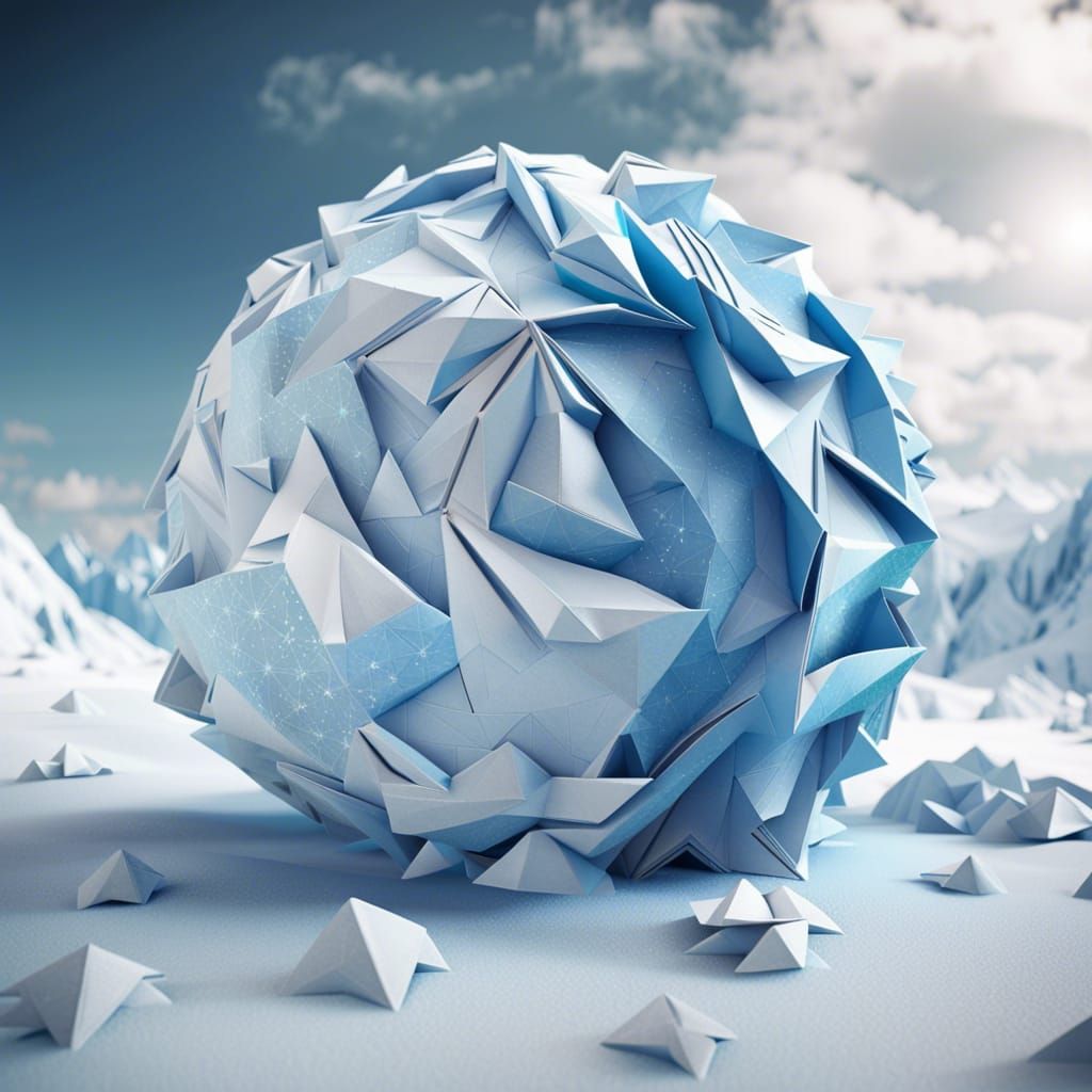 An Arctic Origami planet 2 - AI Generated Artwork - NightCafe Creator