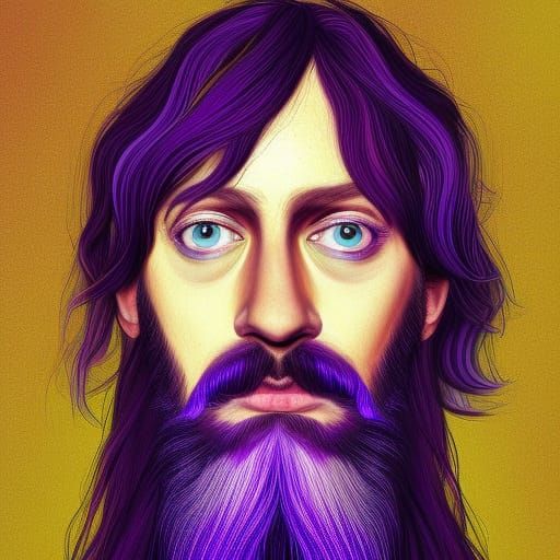 a man with long hair and a beard, deep dream, stable diffusion self ...