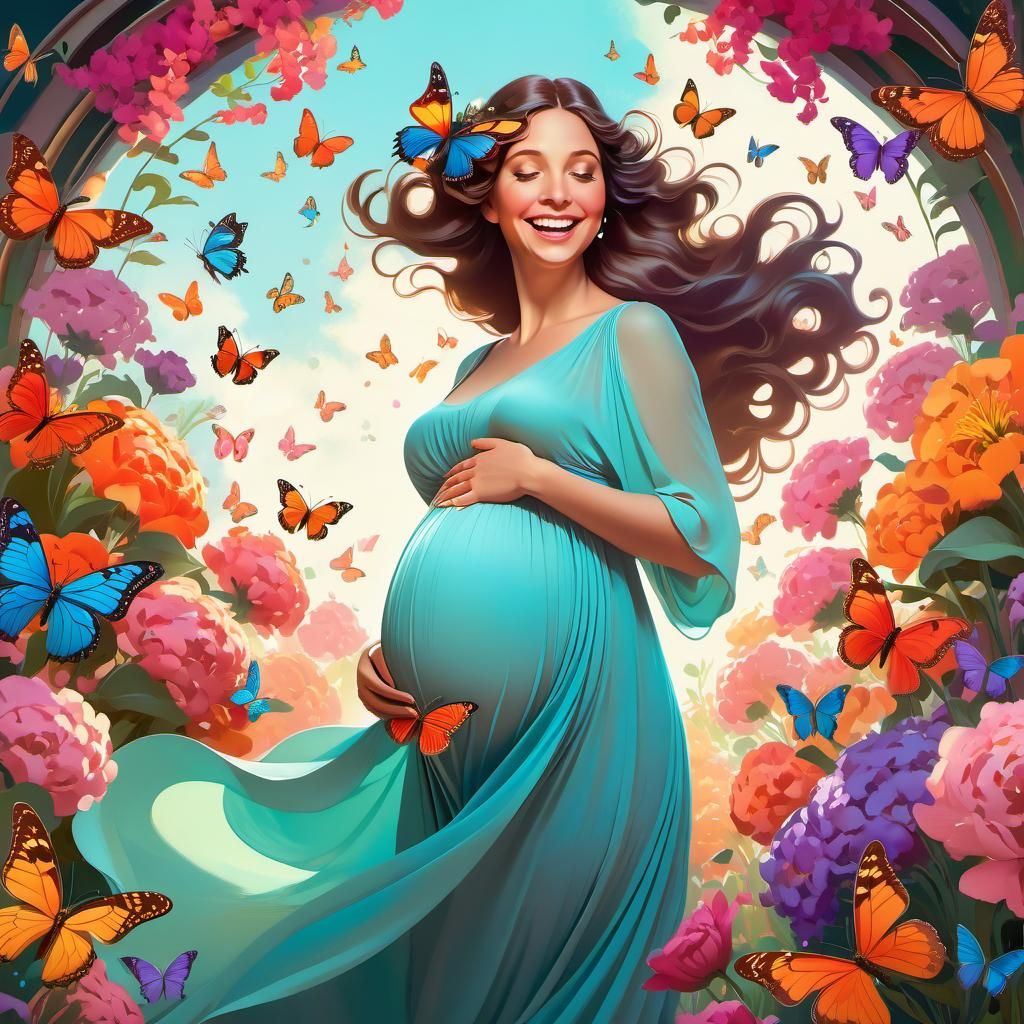 Pretty Pregnant Woman - AI Generated Artwork - NightCafe Creator