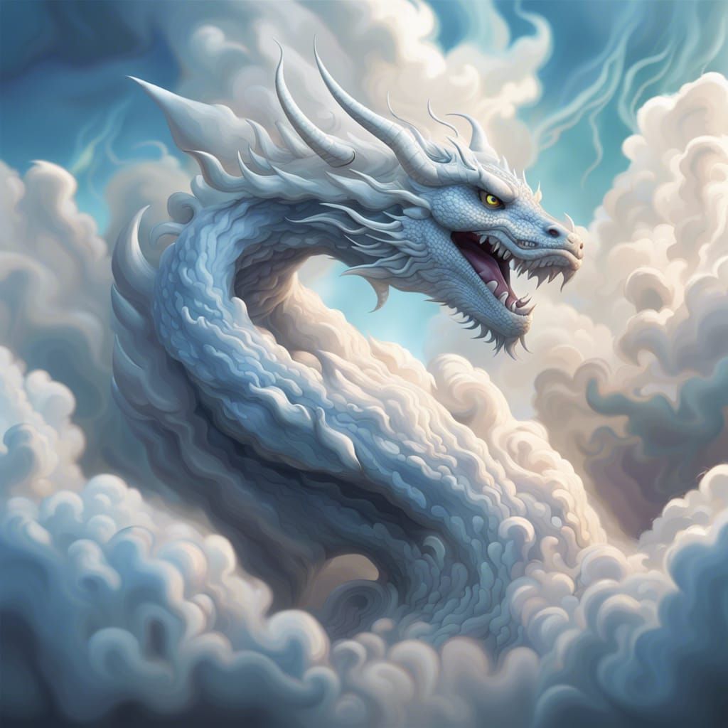A dragon in the clouds - AI Generated Artwork - NightCafe Creator