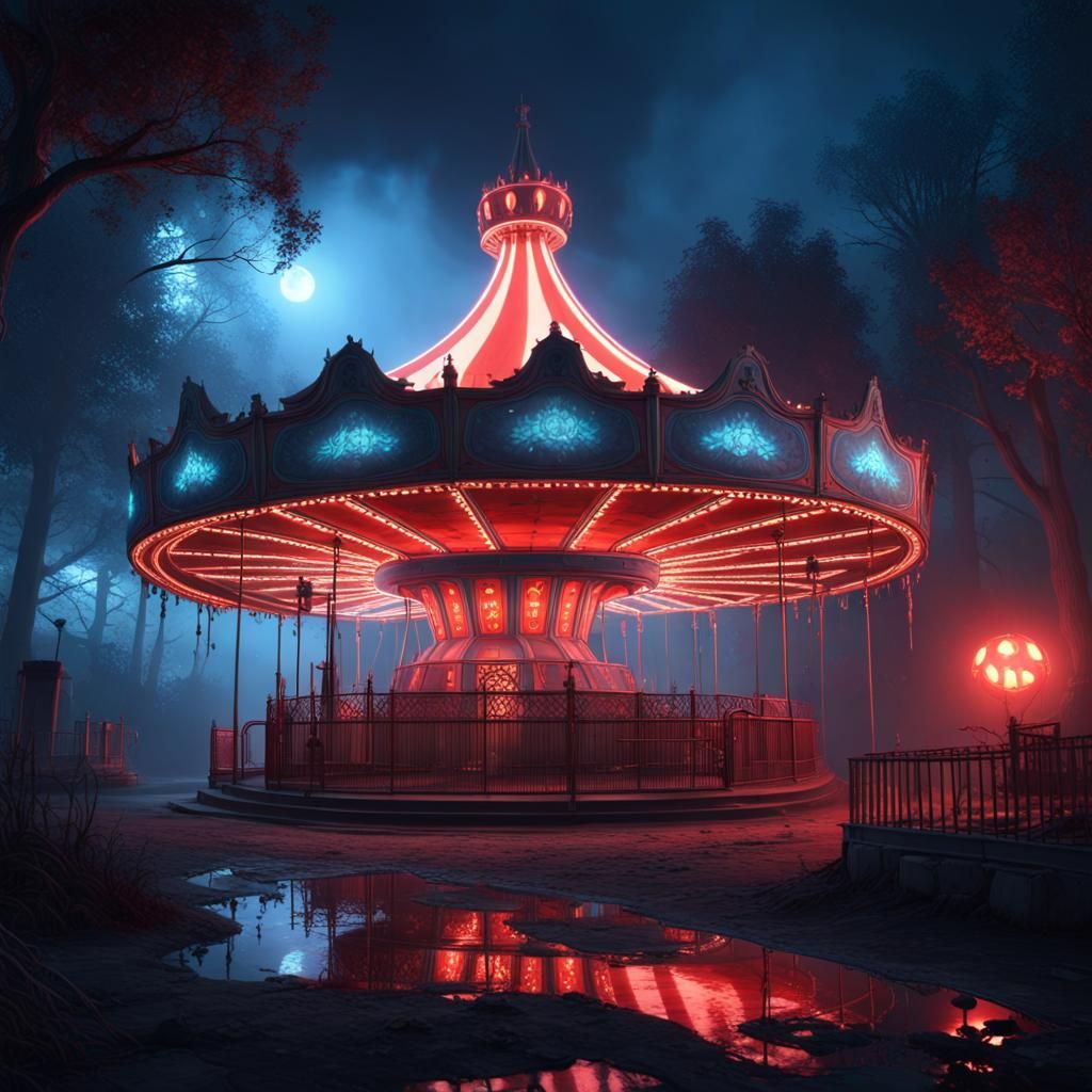 Haunted Amusement Park - AI Generated Artwork - NightCafe Creator